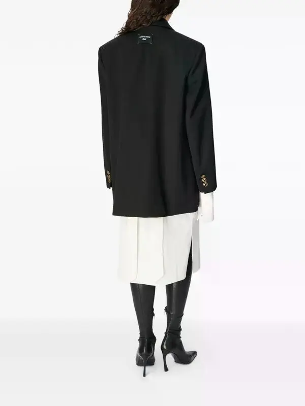 MARINE SERRE Twill Boxy Blazer - Black