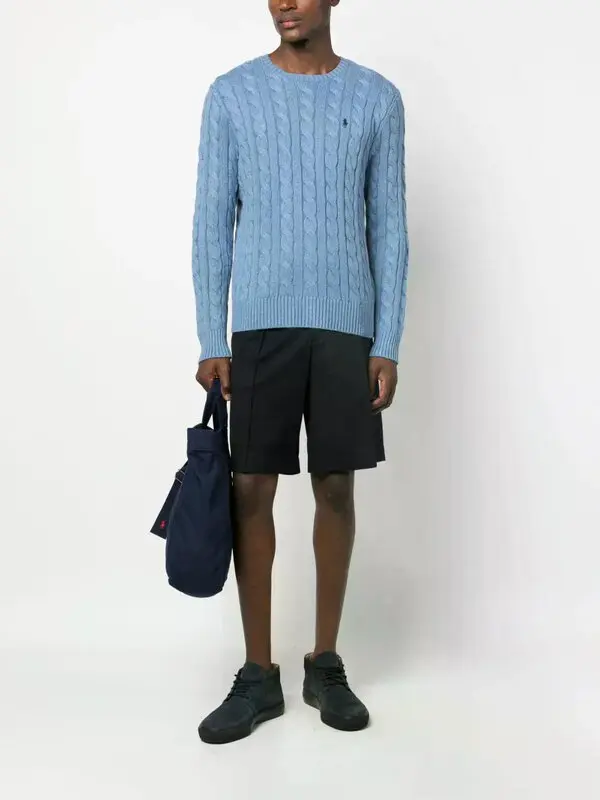 Polo Ralph Lauren Logo-embroidered Cable-knit Sweatshirt