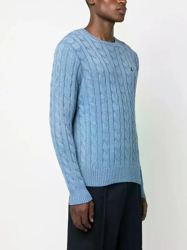 Polo Ralph Lauren Logo-embroidered Cable-knit Sweatshirt