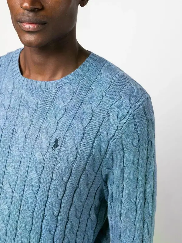 Polo Ralph Lauren Logo-embroidered Cable-knit Sweatshirt