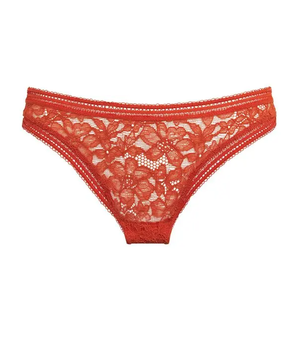 Wolford Lace Floral Tanga - Red