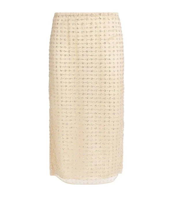 Staud Embellished Ciara Midi Skirt - Ivory