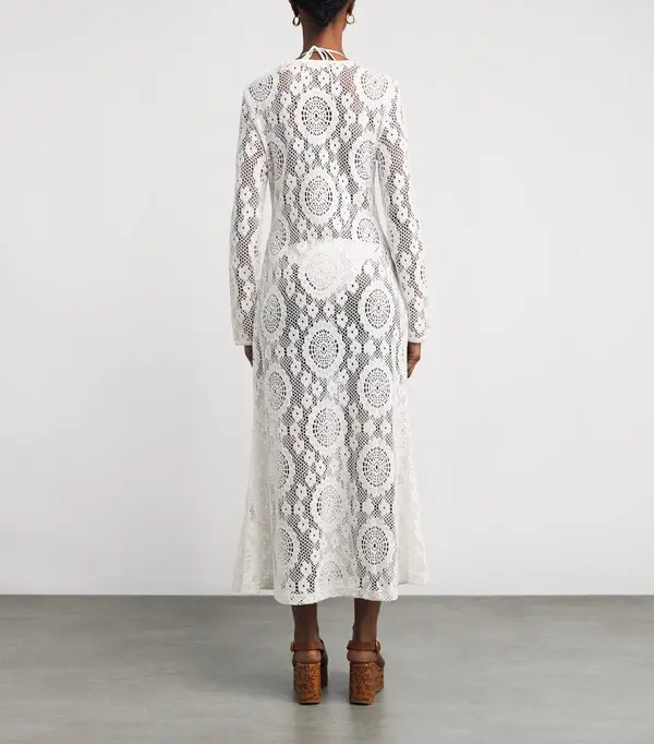 simkhai crochet dress SIMKHAI Lyla Crochet Midi Dress in Yellow