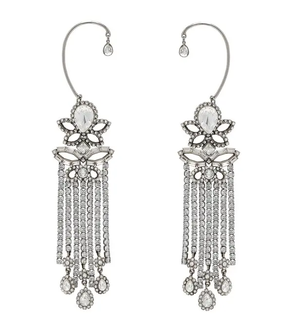 Alexander McQueen Embellished Chandelier Earrings - Black