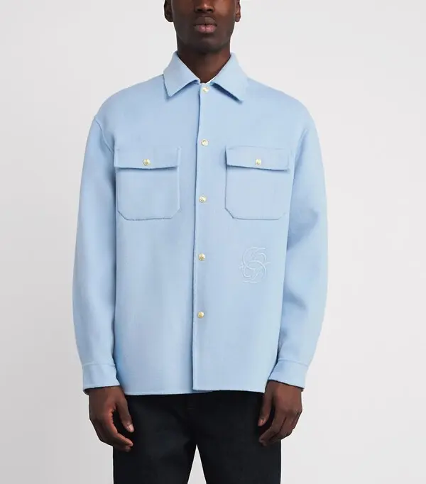 Drole De Monsieur Wool-blend Logo Overshirt