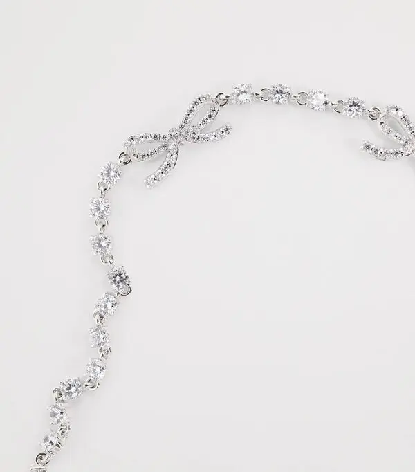 SELF-PORTRAIT Crystal Bow Necklace