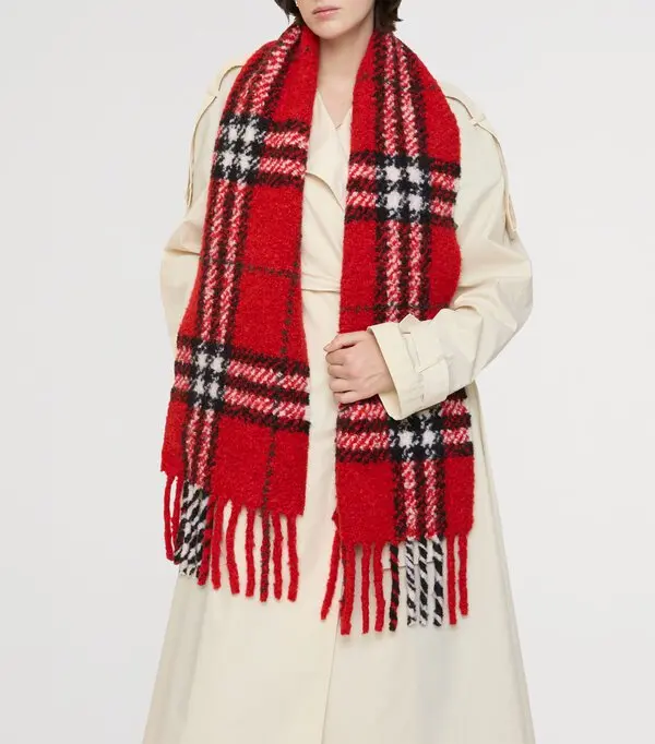 Burberry Alpaca-wool Bouclé Scarf - Red