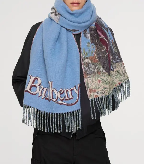 Burberry Cashmere Knight Portrait Scarf