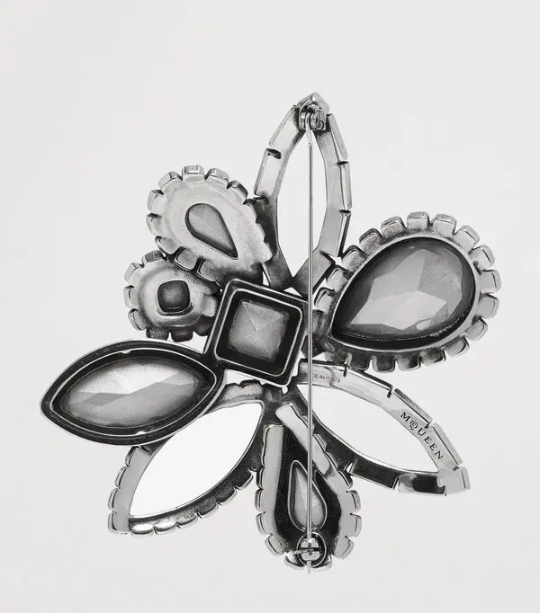 Alexander McQueen Embellished Chandelier Brooch - Black