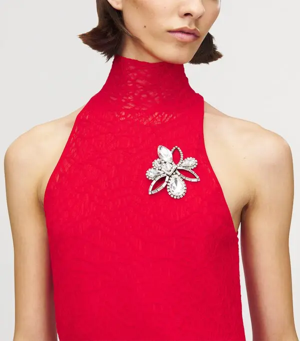 Alexander McQueen Embellished Chandelier Brooch - Black