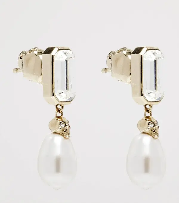 Alexander McQueen Embellished Skull Drop Earrings