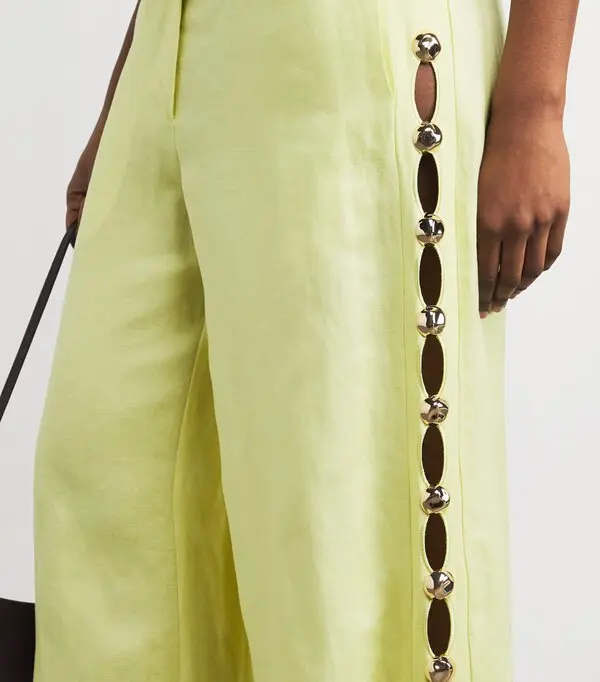 Simkhai Linen-blend Studded Trousers