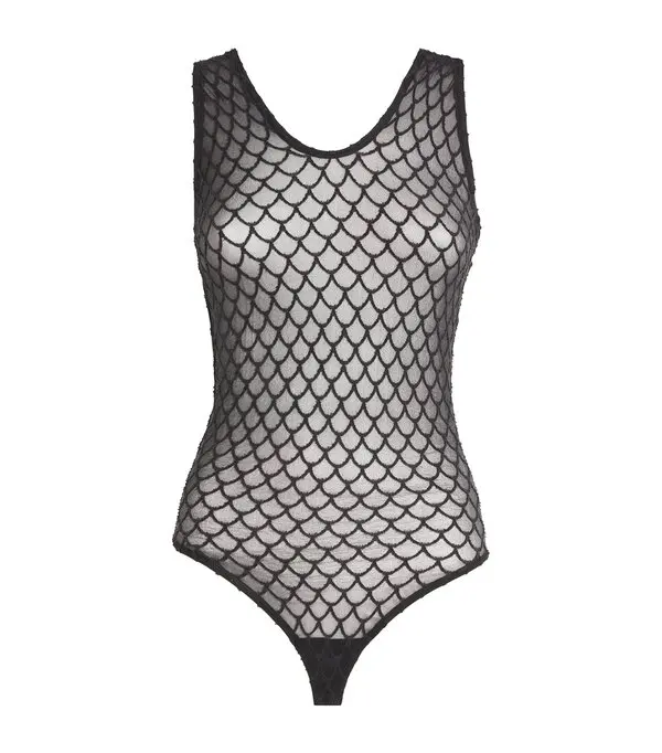 Wolford Velvet Net Illusion Bodysuit