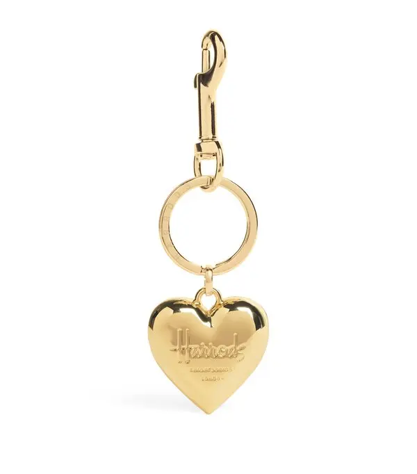 Harrods Metal Heart Keyring - Gold