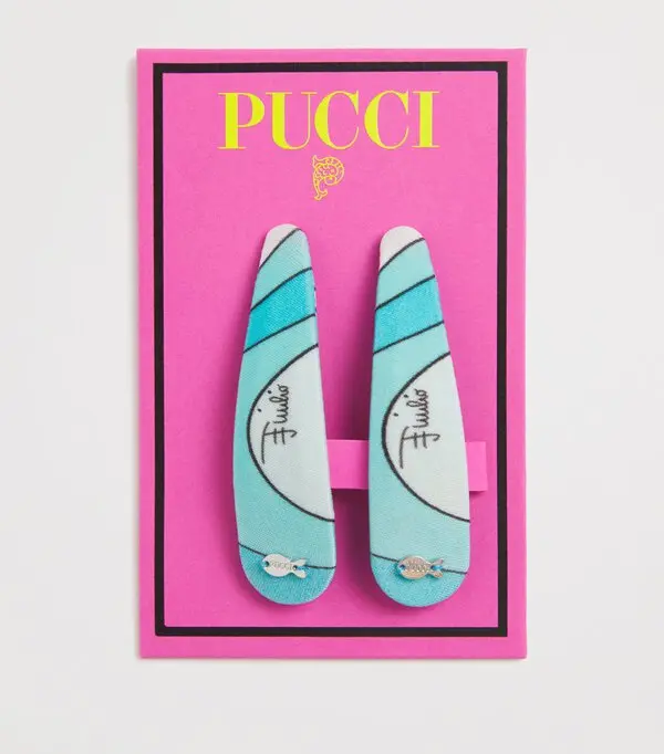 Emilio Pucci Marmo Print Hair Clips