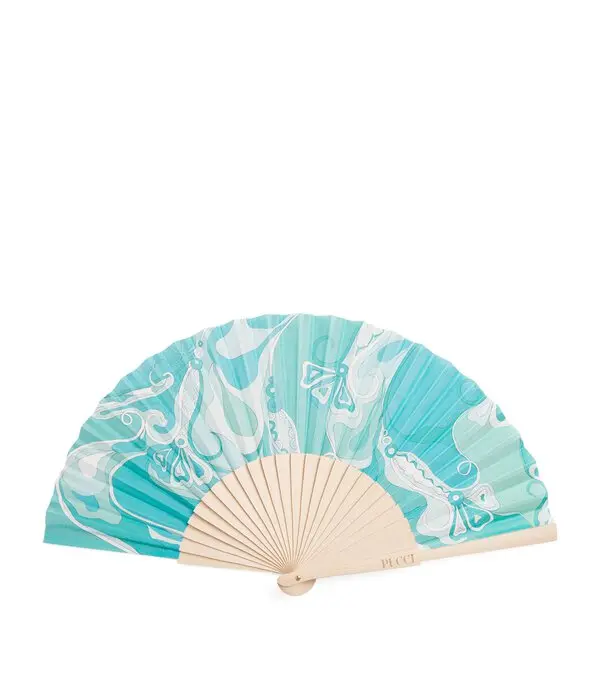 Emilio Pucci Cotton Orchidee Fan - Blue