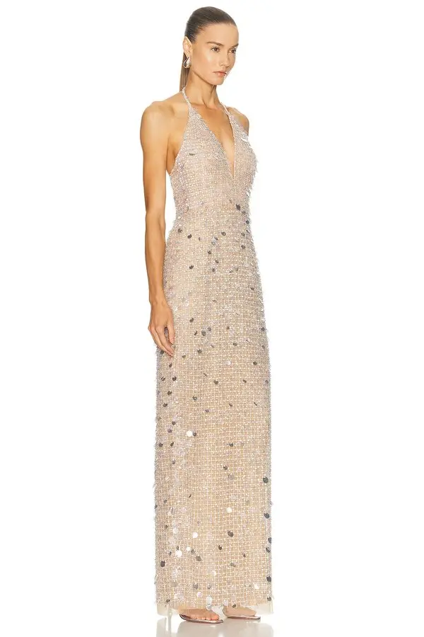 Carolina Herrera Halter Neck Column Gown