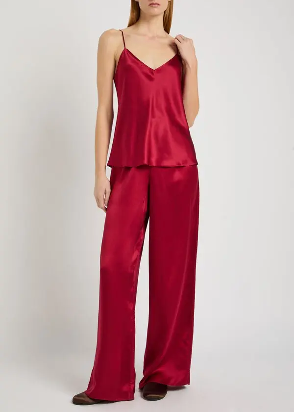 Olivia Von Halle Bliss Silk Pyjama Set - Red