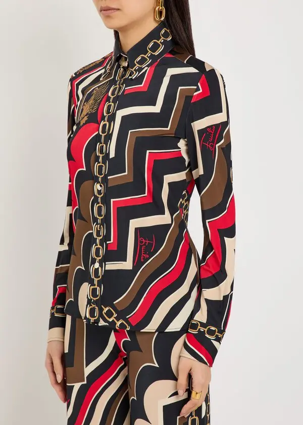 Emilio Pucci Istrice Printed Satin Shirt - Red