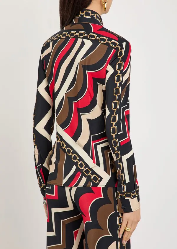 Emilio Pucci Istrice Printed Satin Shirt - Red