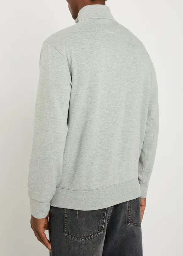 Polo Ralph Lauren Logo-embroidered Half-zip Sweatshirt - Light Grey