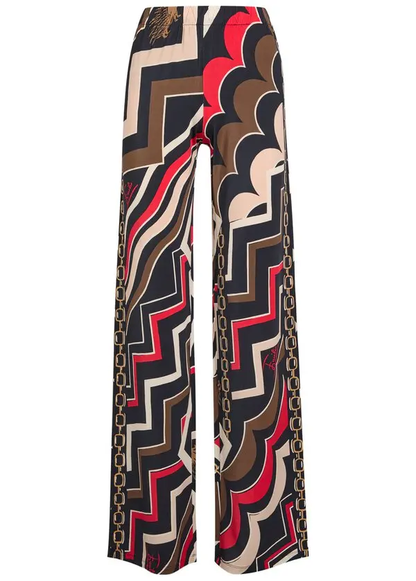 Emilio Pucci Istrice Printed Satin Trousers - Red