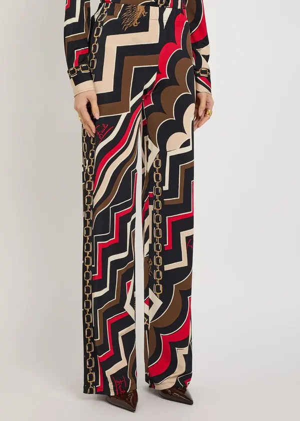 Emilio Pucci Istrice Printed Satin Trousers - Red