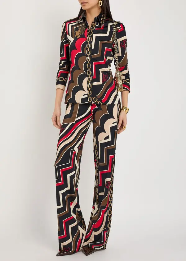 Emilio Pucci Istrice Printed Satin Trousers - Red