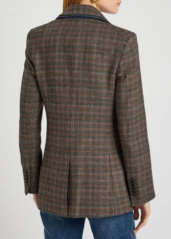 Veronica Beard Hedi Dickey Layered Tweed Blazer - Charcoal