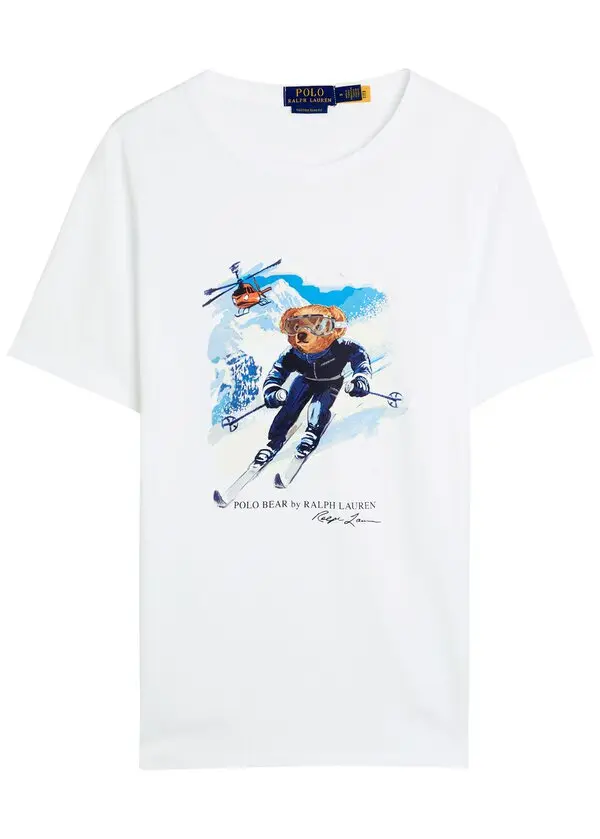Polo Ralph Lauren Bear-print Cotton T-shirt - White
