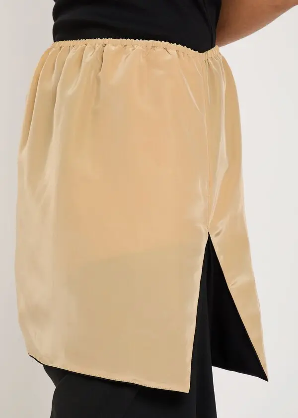 Calvin Klein Sully Layered Wool And Silk-blend Midi Skirt - Black