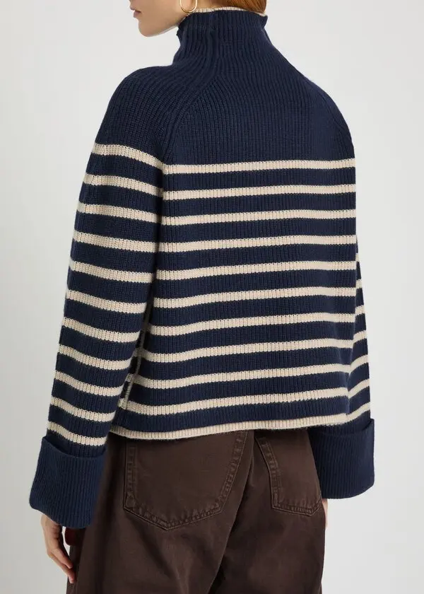 Rag & Bone Ilaria Striped Wool Jumper - Navy
