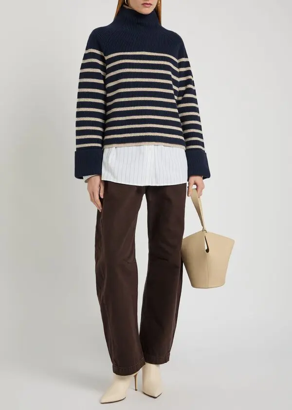 Rag & Bone Ilaria Striped Wool Jumper - Navy