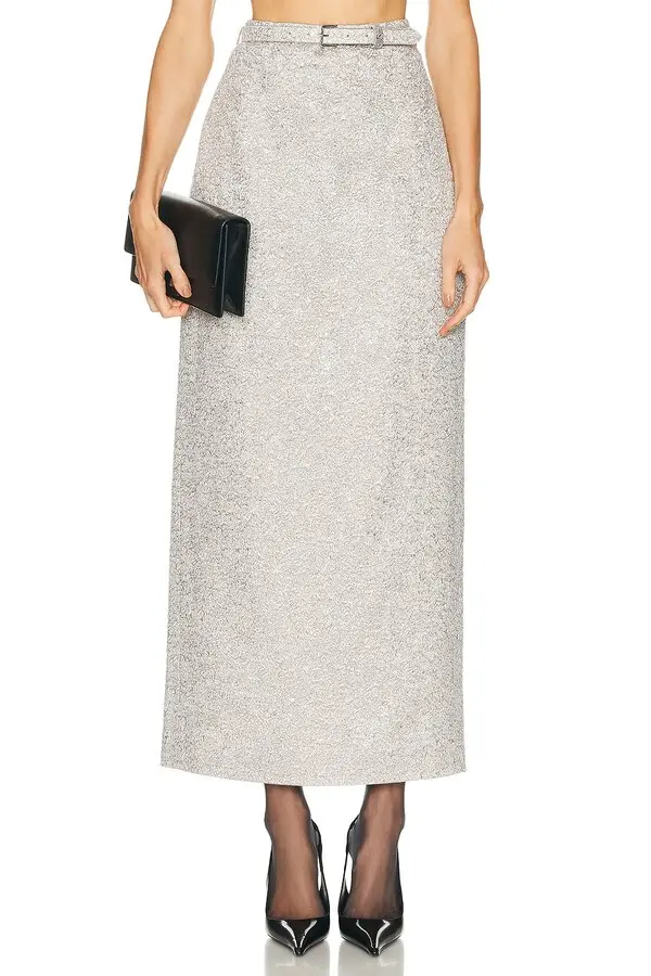 Adam Lippes Levi Metallic Skirt - Chrome