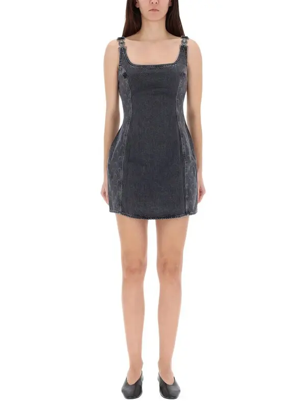 MARINE SERRE Moon Laser Mini Dress - Grey