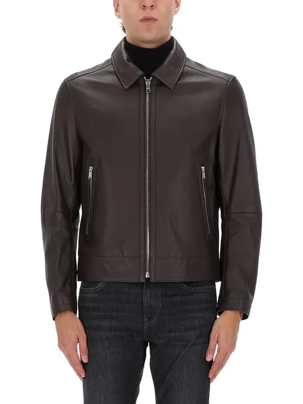 BOSS Leather Jacket - Brown
