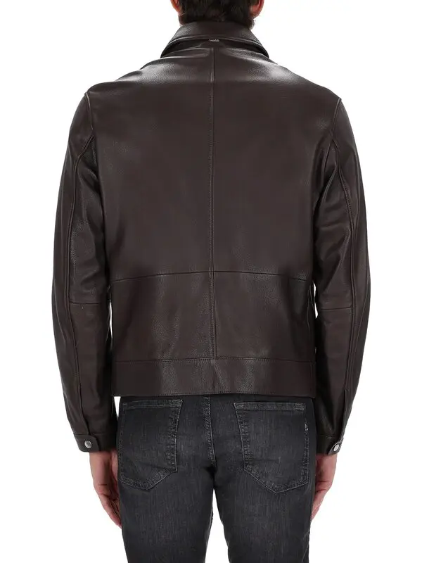 BOSS Leather Jacket - Brown