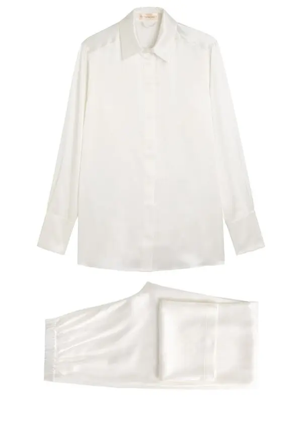 Olivia Von Halle Bacall Silk Pyjama Set - Ivory