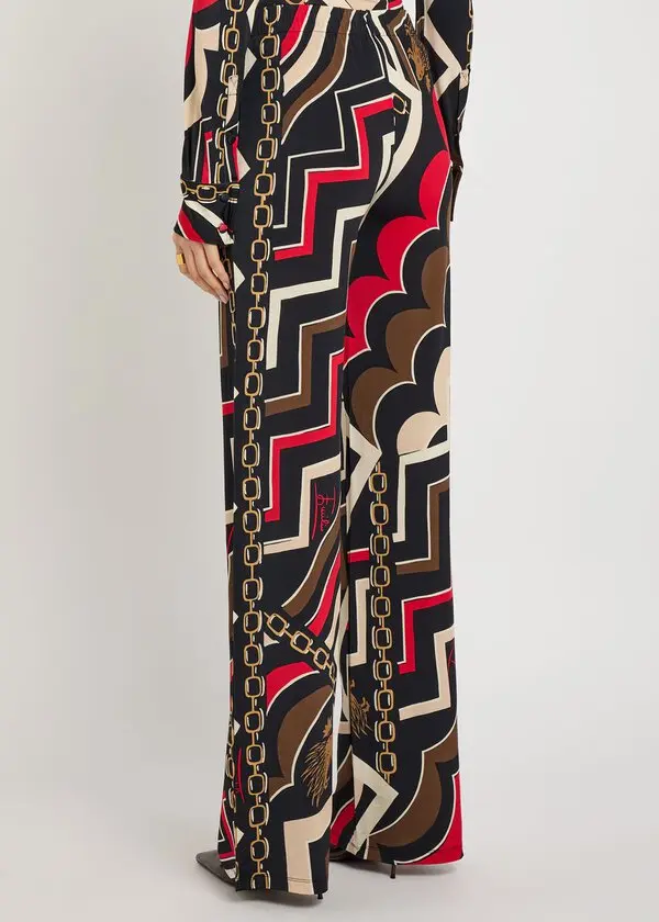 Emilio Pucci Istrice Printed Stretch-satin Trousers - Red