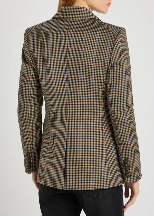 Veronica Beard Claude Dicky Plaid Stretch-wool Blazer - Brown