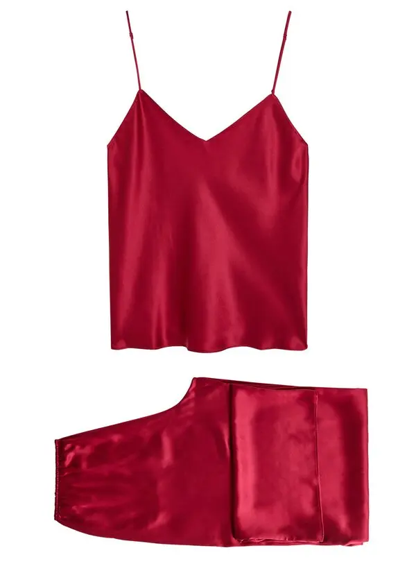 Olivia Von Halle Bliss Silk Pyjama Set - Red