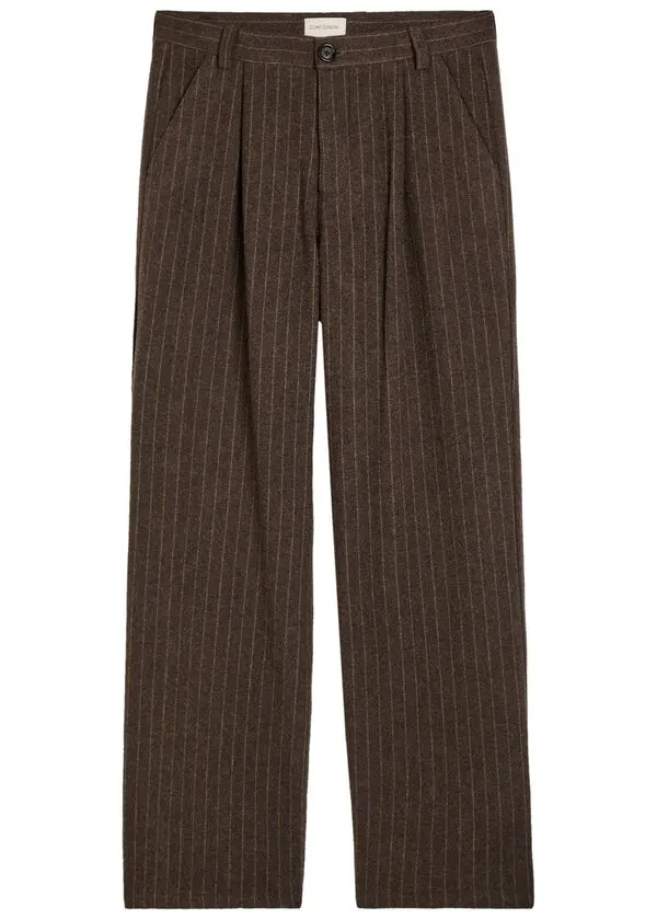 Oliver Peoples Striped Wool-blend Trousers