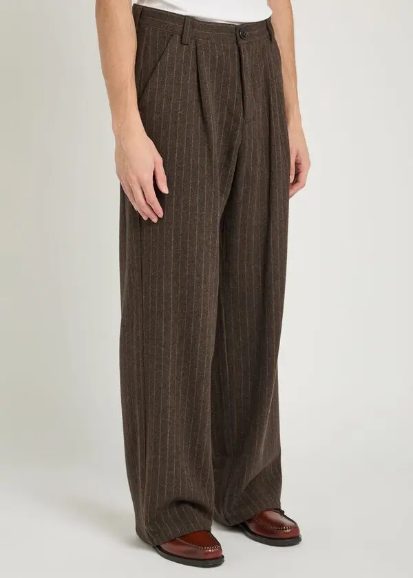 Oliver Peoples Striped Wool-blend Trousers