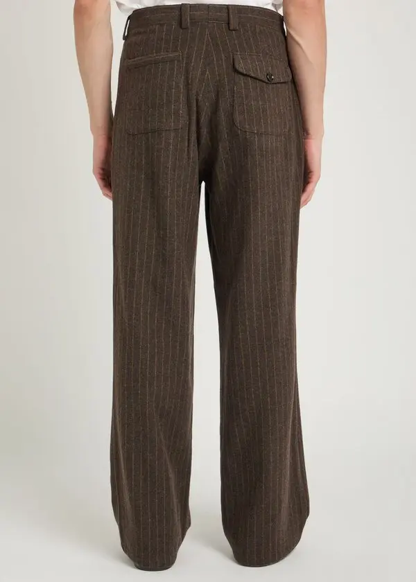Oliver Peoples Striped Wool-blend Trousers