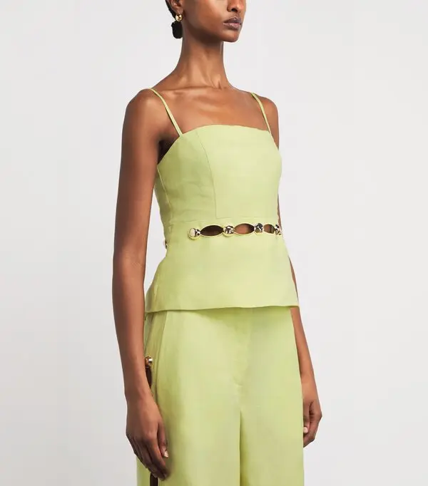 Simkhai Linen-blend Studded Cami