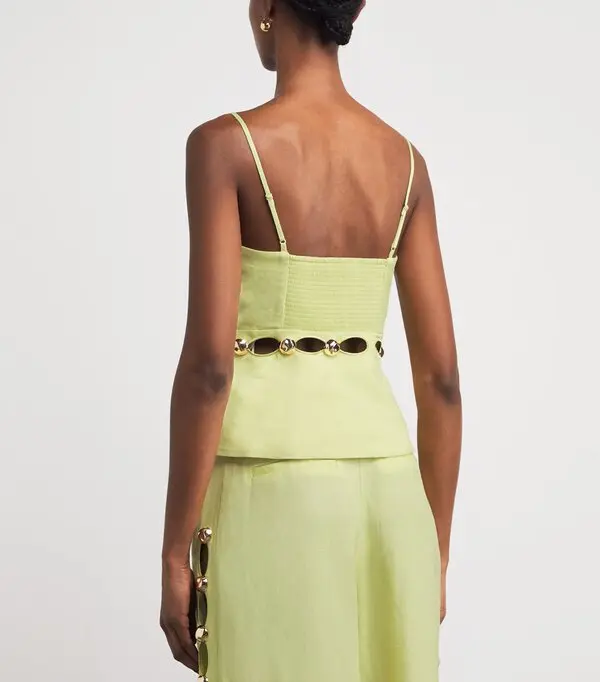 Simkhai Linen-blend Studded Cami
