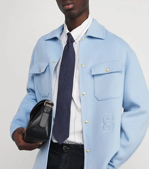 Drole De Monsieur Wool-blend Logo Overshirt