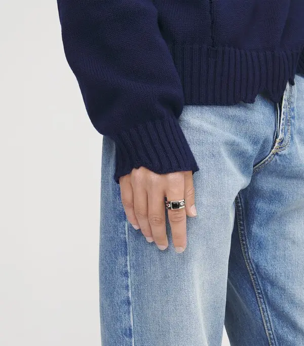 Alexander McQueen Embellished Twin Skull Ring