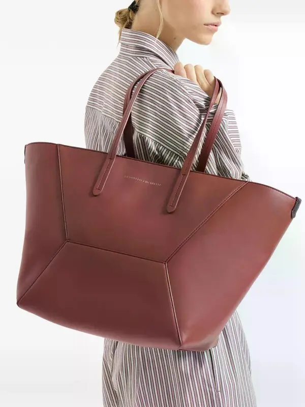 Brunello Cucinelli Leather Tote Bag - Red
