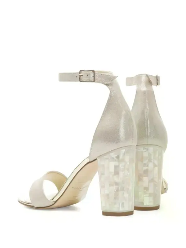 FREYA ROSE Martene Embellished-heel Sandals - Neutrals